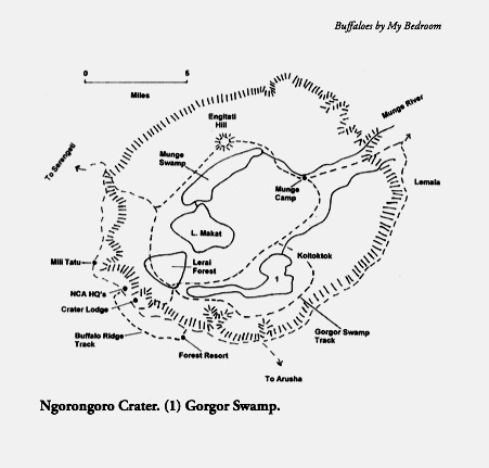 Map of Ngorongoro Crater – Stories of East Africa by Dennis Herlocker